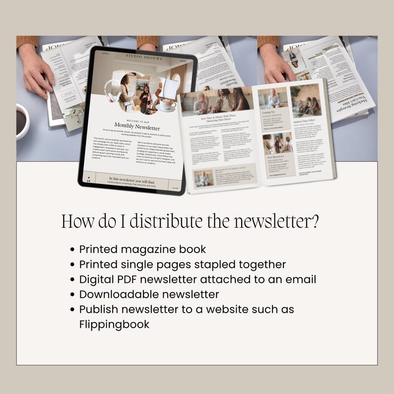 20 Page Monthly Newsletter Editable Canva Template in an Aesthetic ...
