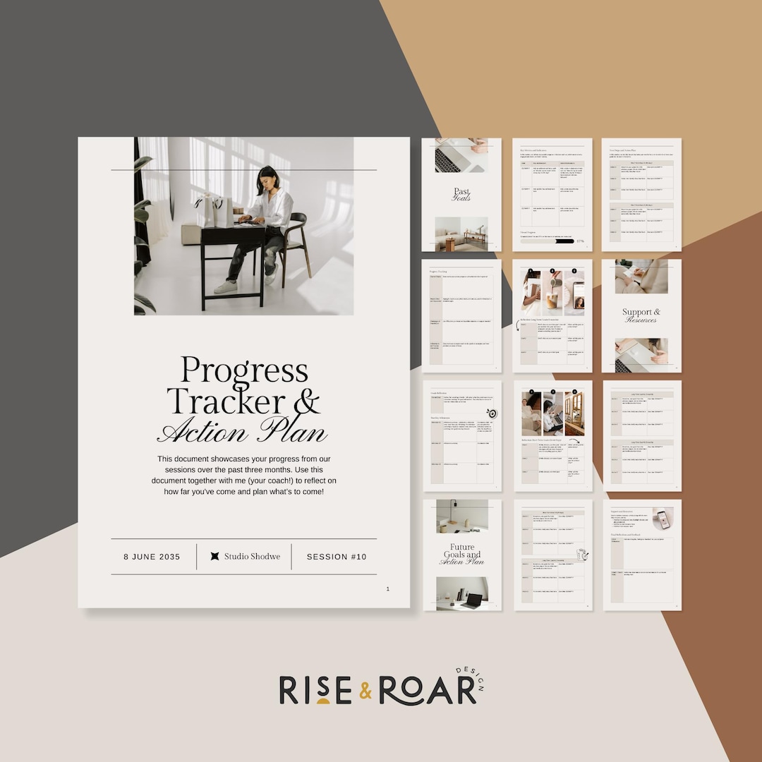 Progress Tracker Action Plan: Canva Template for Coaches (A4) - Etsy