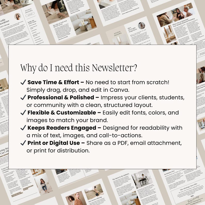 20 Page Monthly Newsletter Editable Canva Template in an Aesthetic ...