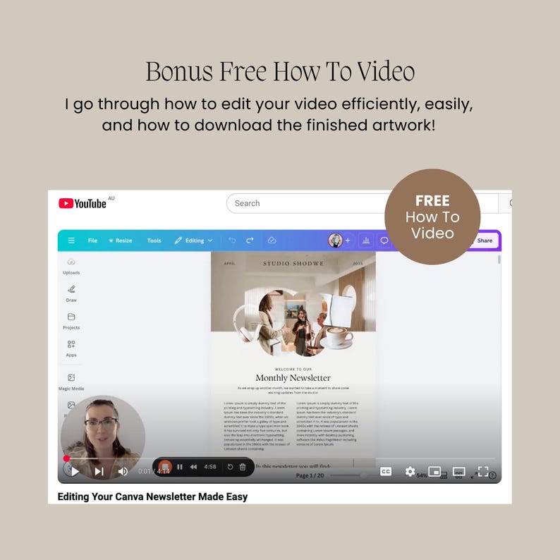 20 Page Monthly Newsletter Editable Canva Template in an Aesthetic ...