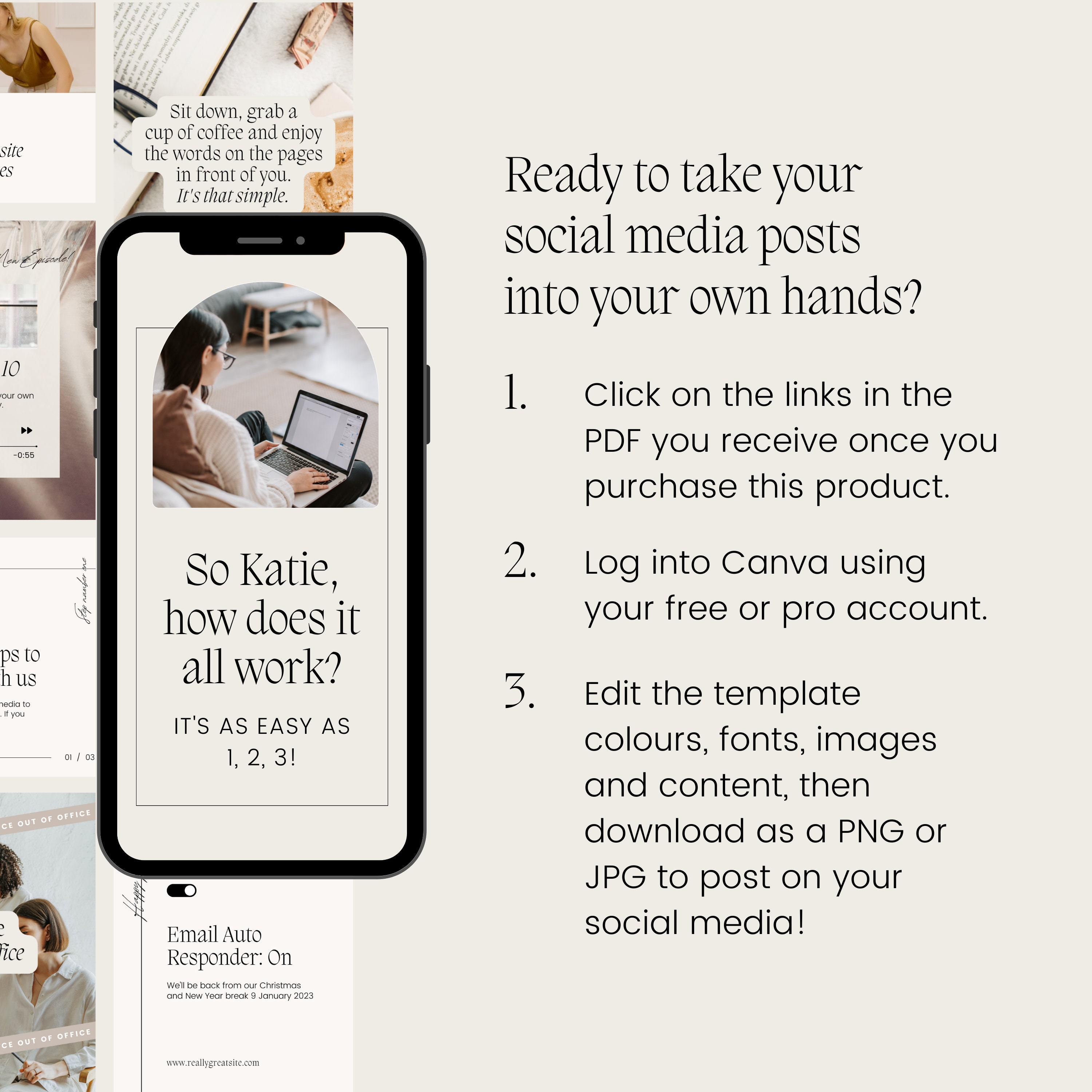 Neutral Modern Designer Canva Templates for Professional Service Based ...