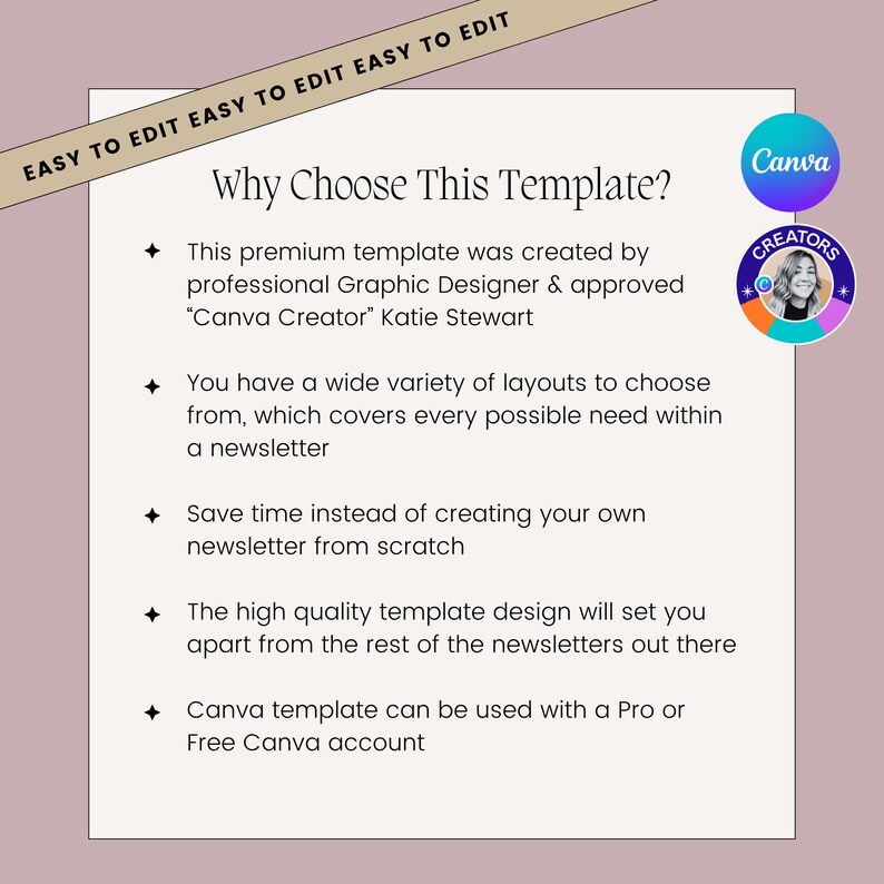 Editable Monthly Newsletter Template: Feminine Pink Canva Design (A4 ...