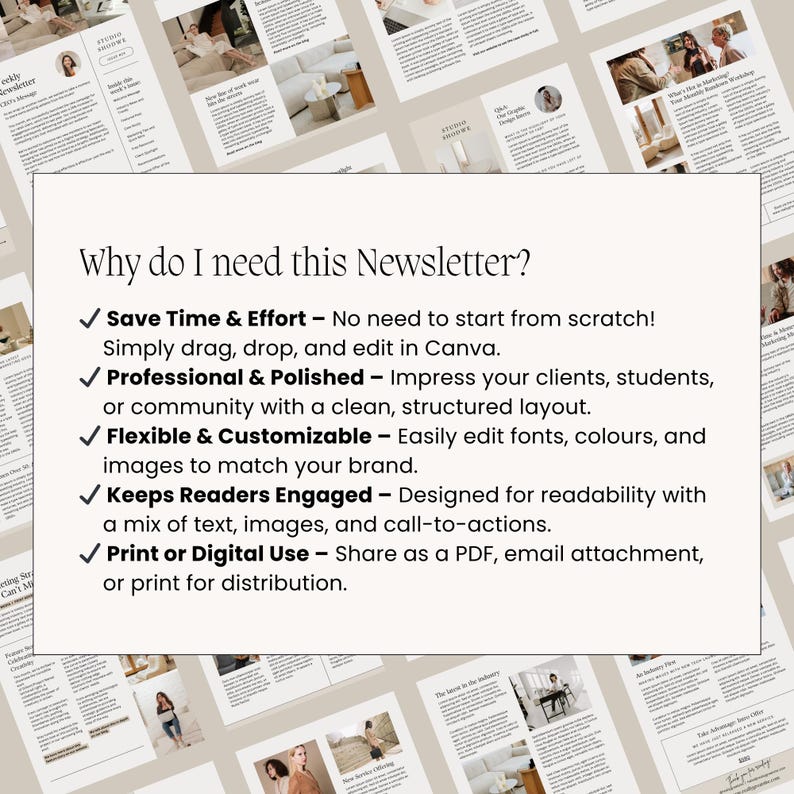 20 Page Monthly Newsletter Editable Canva Template in an Aesthetic ...