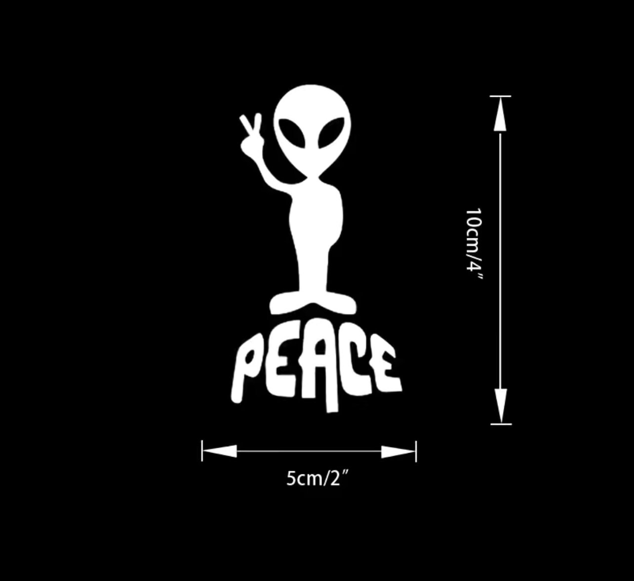 Alien Peace Decal - Etsy