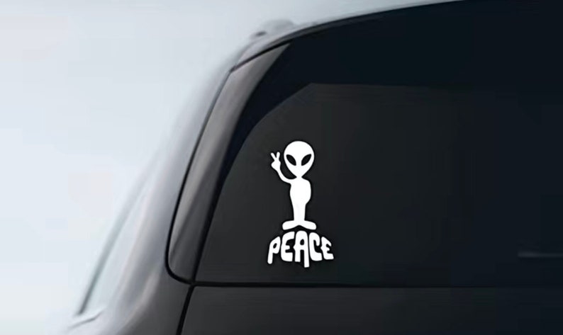 Alien Peace Decal - Etsy