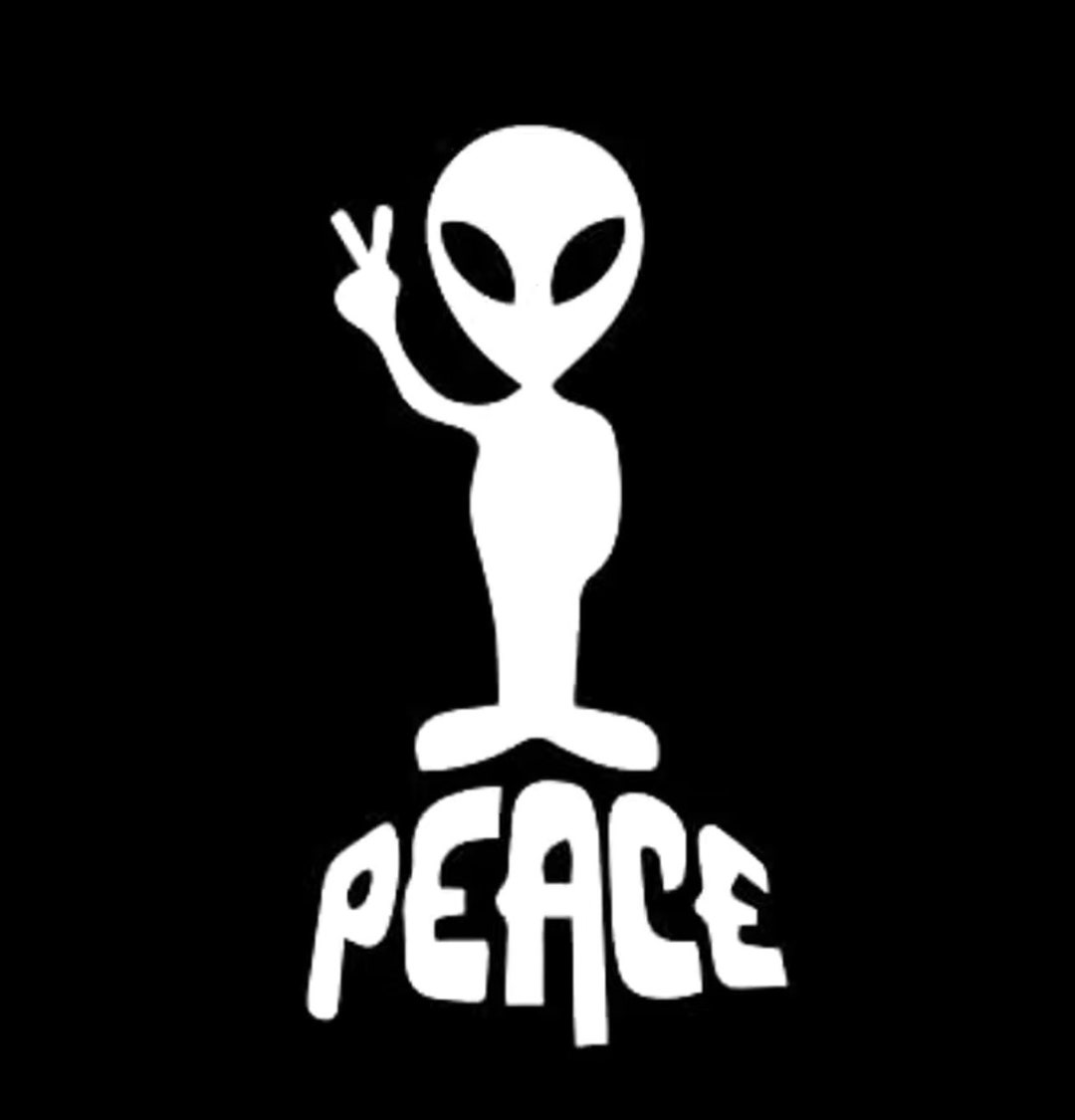 Alien Peace Decal - Etsy