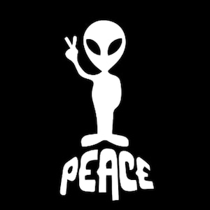 Alien Peace Decal - Etsy