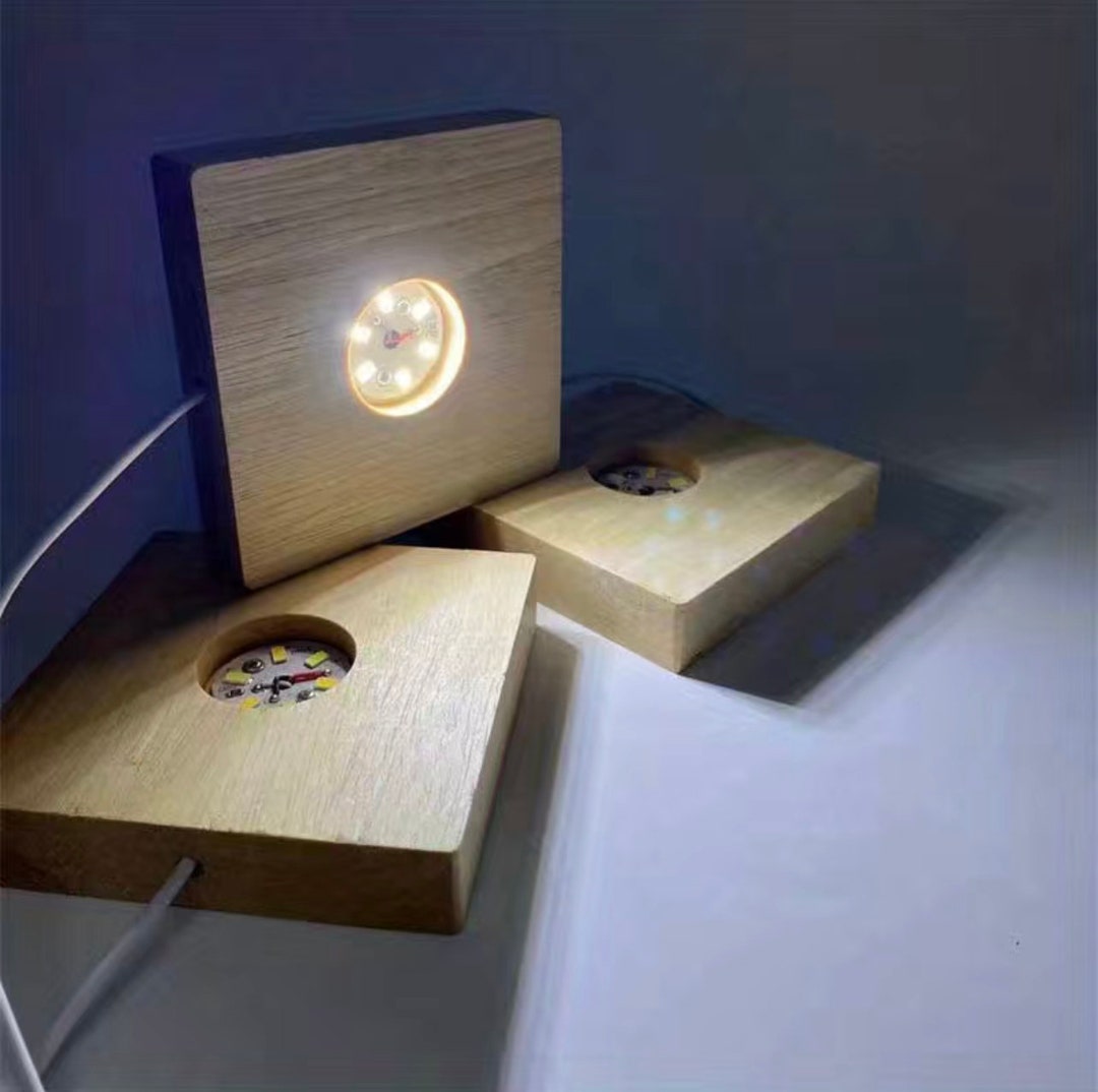 LED Lights Display Bases for Resin Mold, 3.15 Inch Square & Round ...