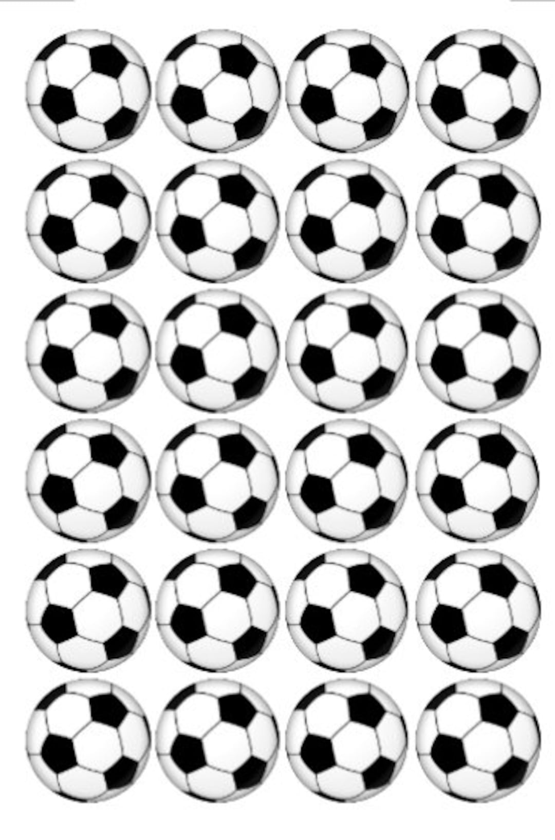 Soccer Ball Cupcake Toppers, 24 Round Cake Toppers, Edible Images - Etsy