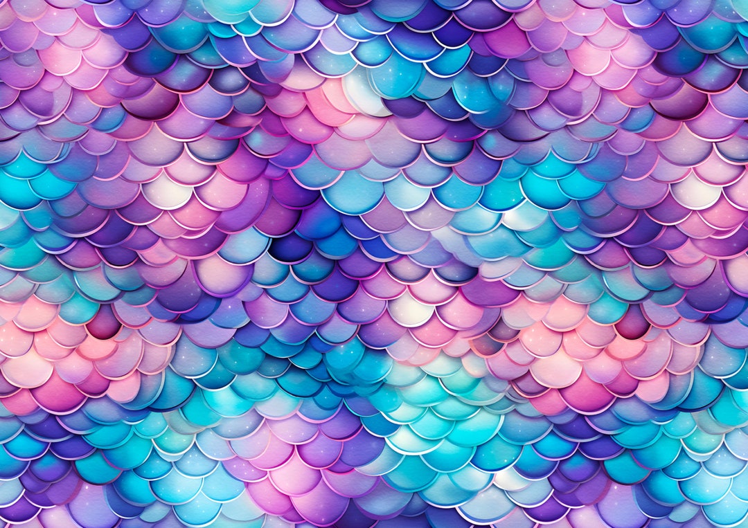 Mermaid Fish Scales Edible A4 Size Kids Birthday Cake Icing Sheet ...