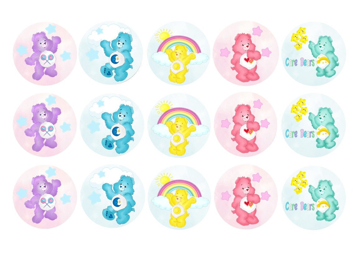 Carebears Edible Images Cupcake Toppers 15 2 Toppers - Etsy
