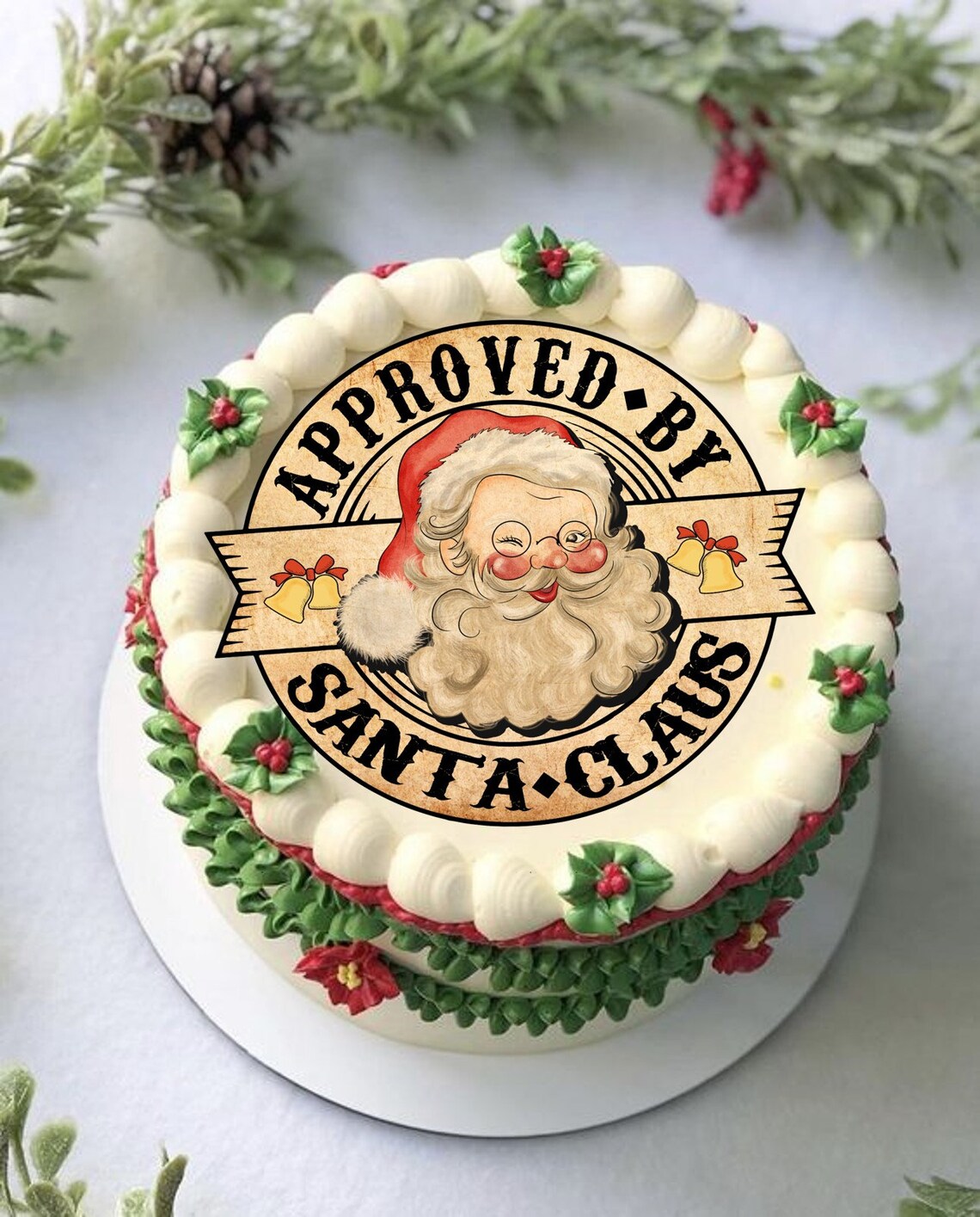 Santa Christmas Cake Topper Edible Image Father Christmas - Etsy