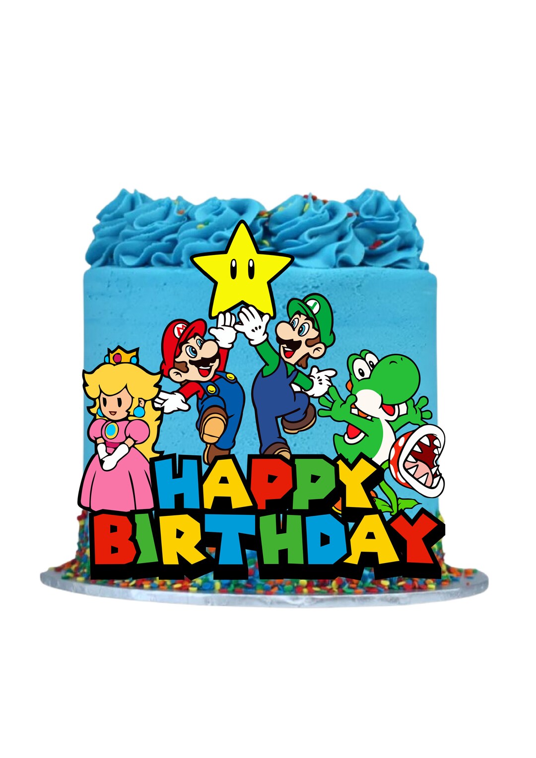 Mario Brothers Edible Cake Topper, Edible Image, Super Mario Brothers ...