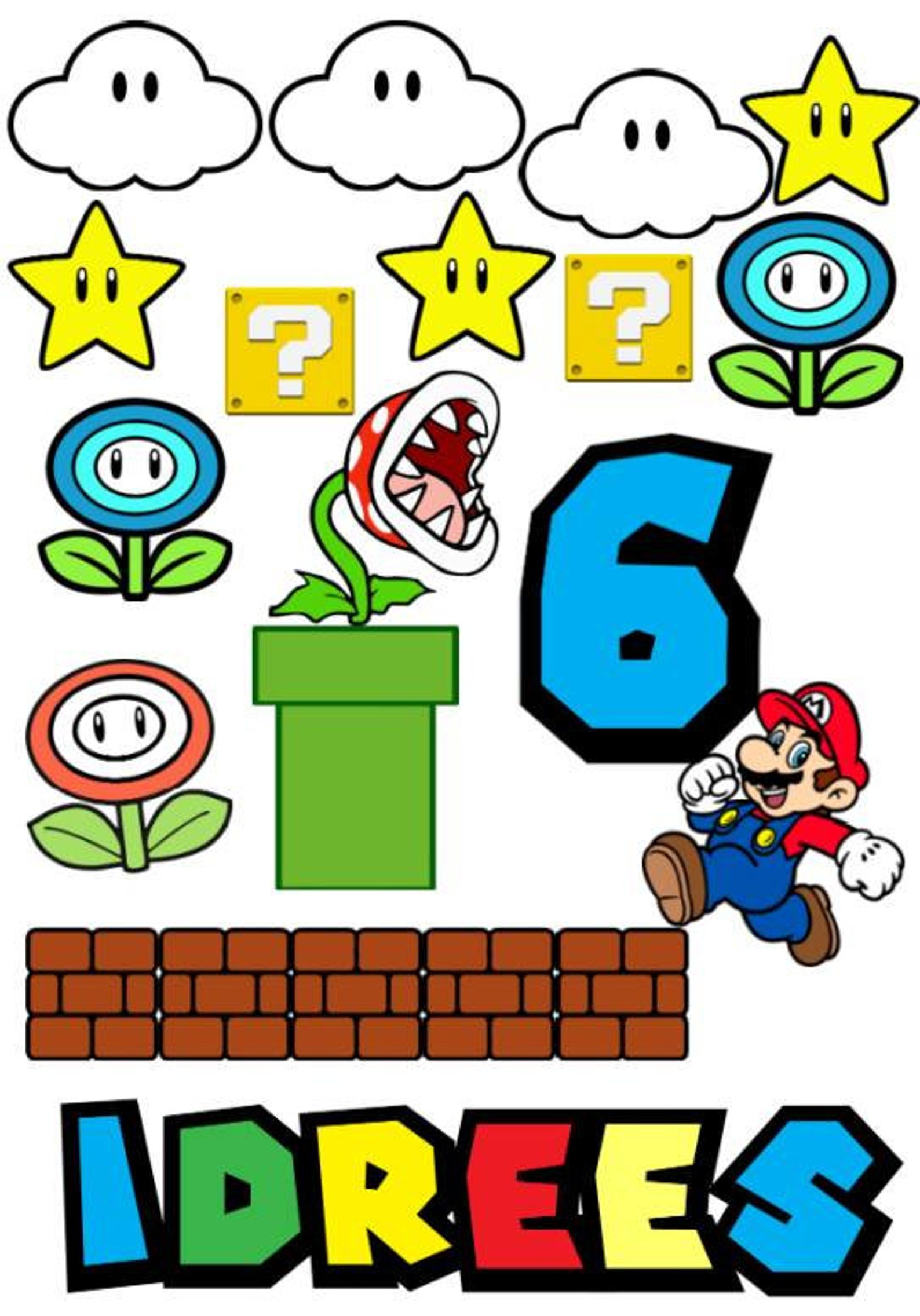 Mario Brothers Edible Icing Images Cupcake Toppers Cake - Etsy