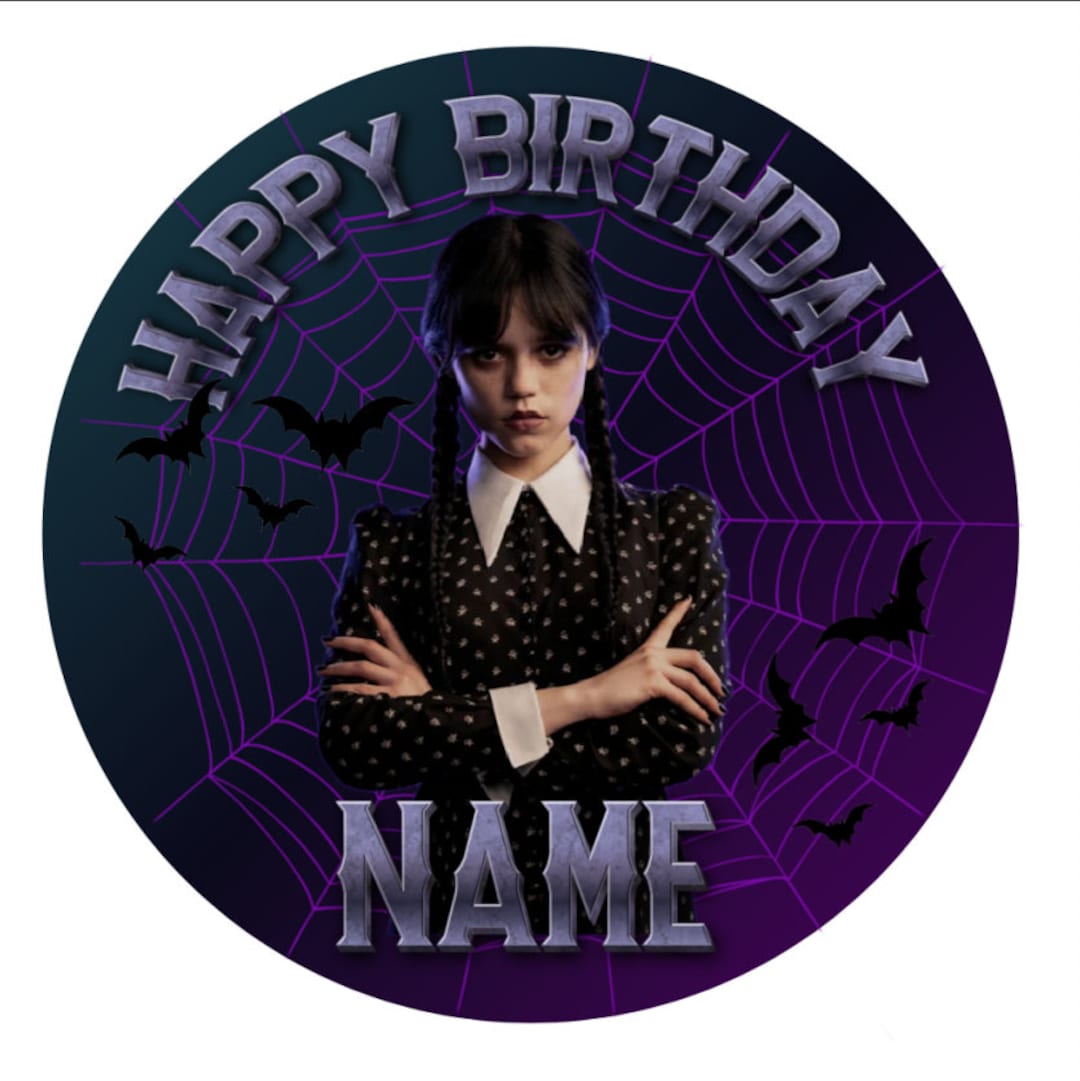 Wednesday Addams, Addams Family , Wedensday Adams Cake Topper, Edible ...