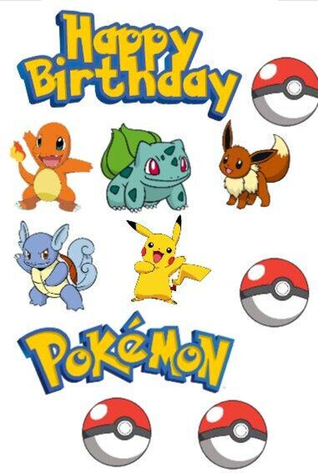 Pokemon Cake Toppers, Icing Sheets, Cake Toppers Pre-cut - Etsy
