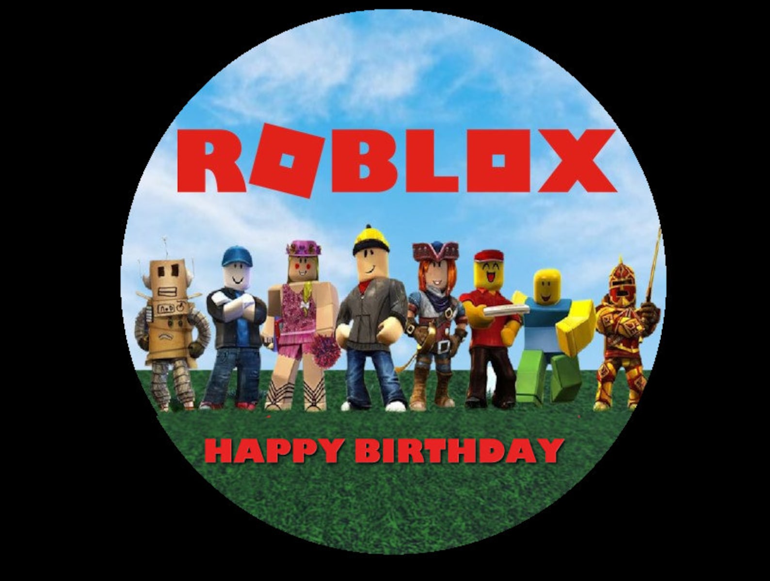 ROBLOX Cake Topper Round Edible Image Roblox Birthday Cake - Etsy