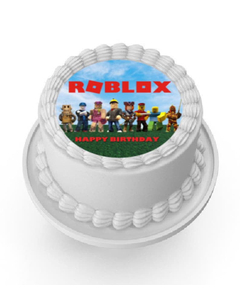ROBLOX Cake Topper Round Edible Image Roblox Birthday Cake - Etsy