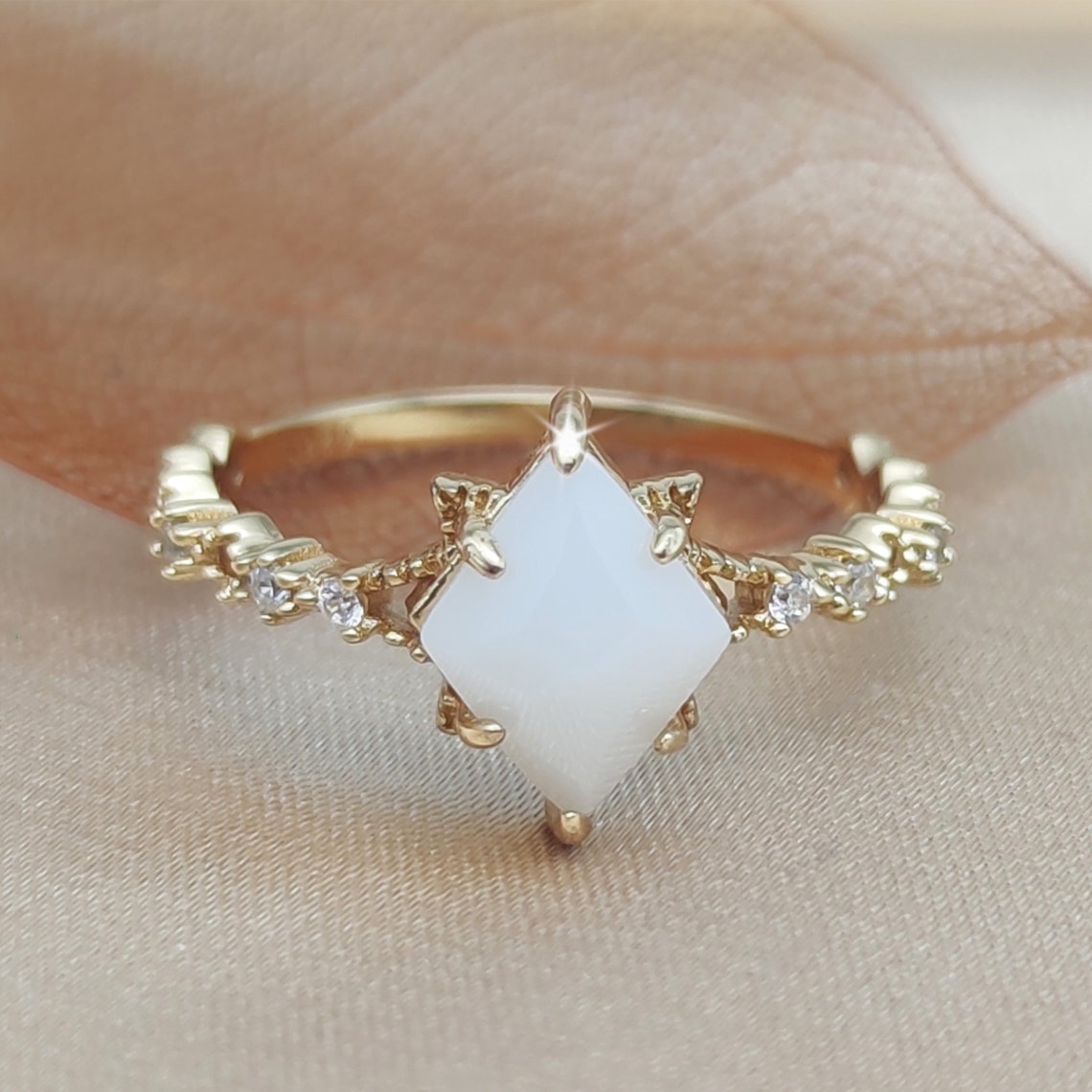 Diamond Shape Vintage Breastmilk Ring Set DIY Breastmilk - Etsy