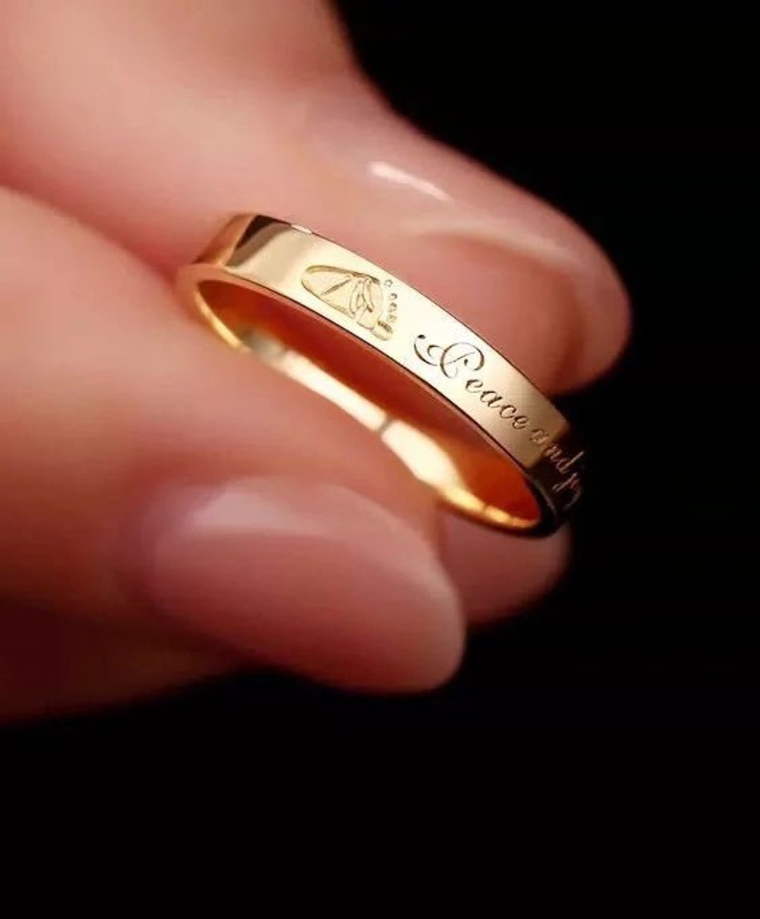 Solid Gold Baby Handprint and Footprint Ring, Baby Keepsake Ring ...