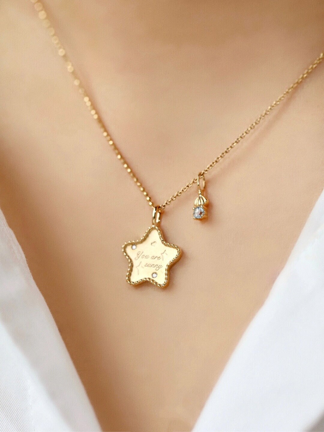 Solid Gold Baby Handprint and Footprint Star Necklace, Baby Keepsake ...
