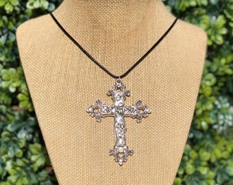 Gothic Cross Gold Necklace - Etsy