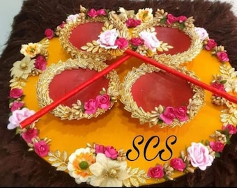 Decorative Haldi Tray Indian Wedding Decor Henna Cones | Etsy