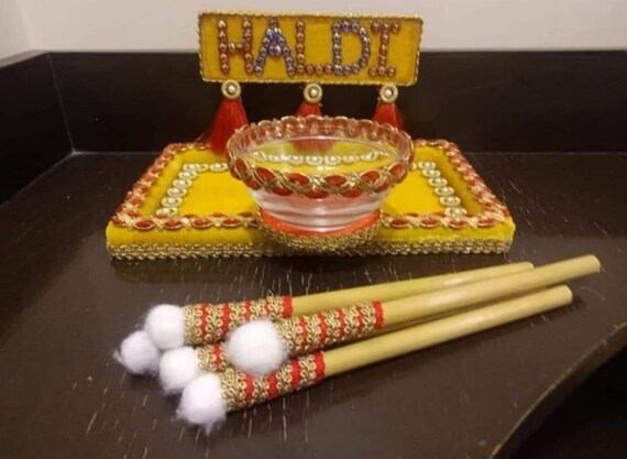 Decorative Haldi Tray Indian Wedding Decor Henna Cones | Etsy
