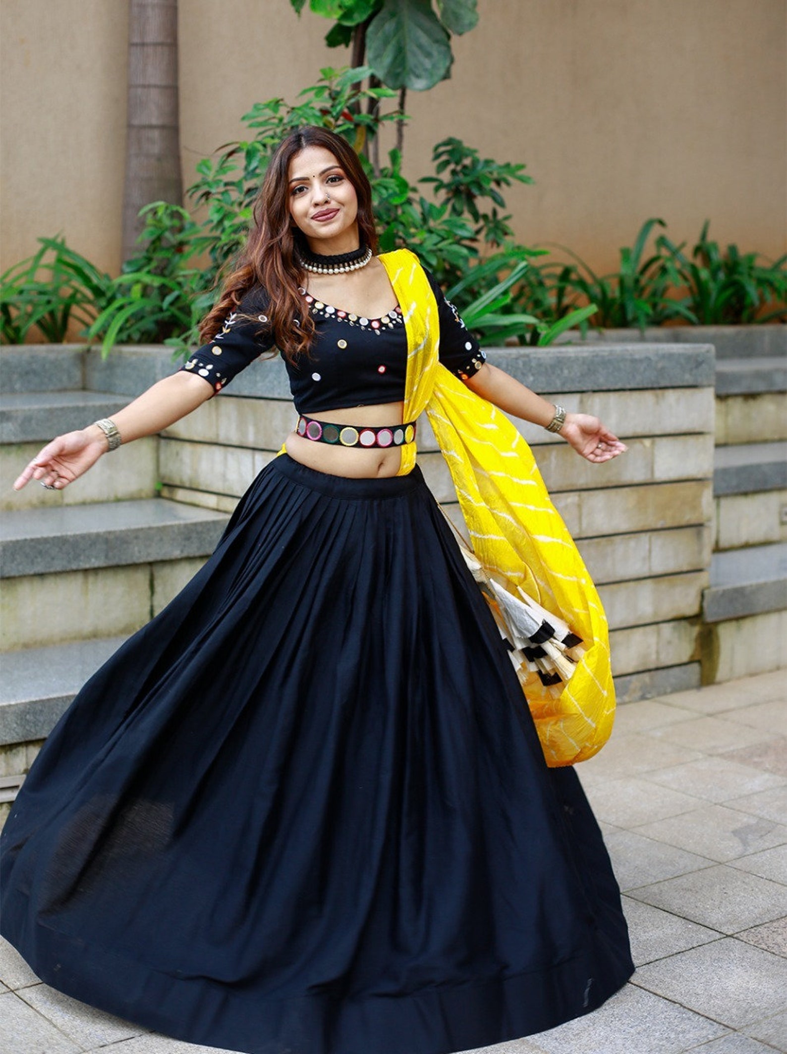 Latest Navratri Collection Lehenga Choli Black Cotton Lehenga - Etsy