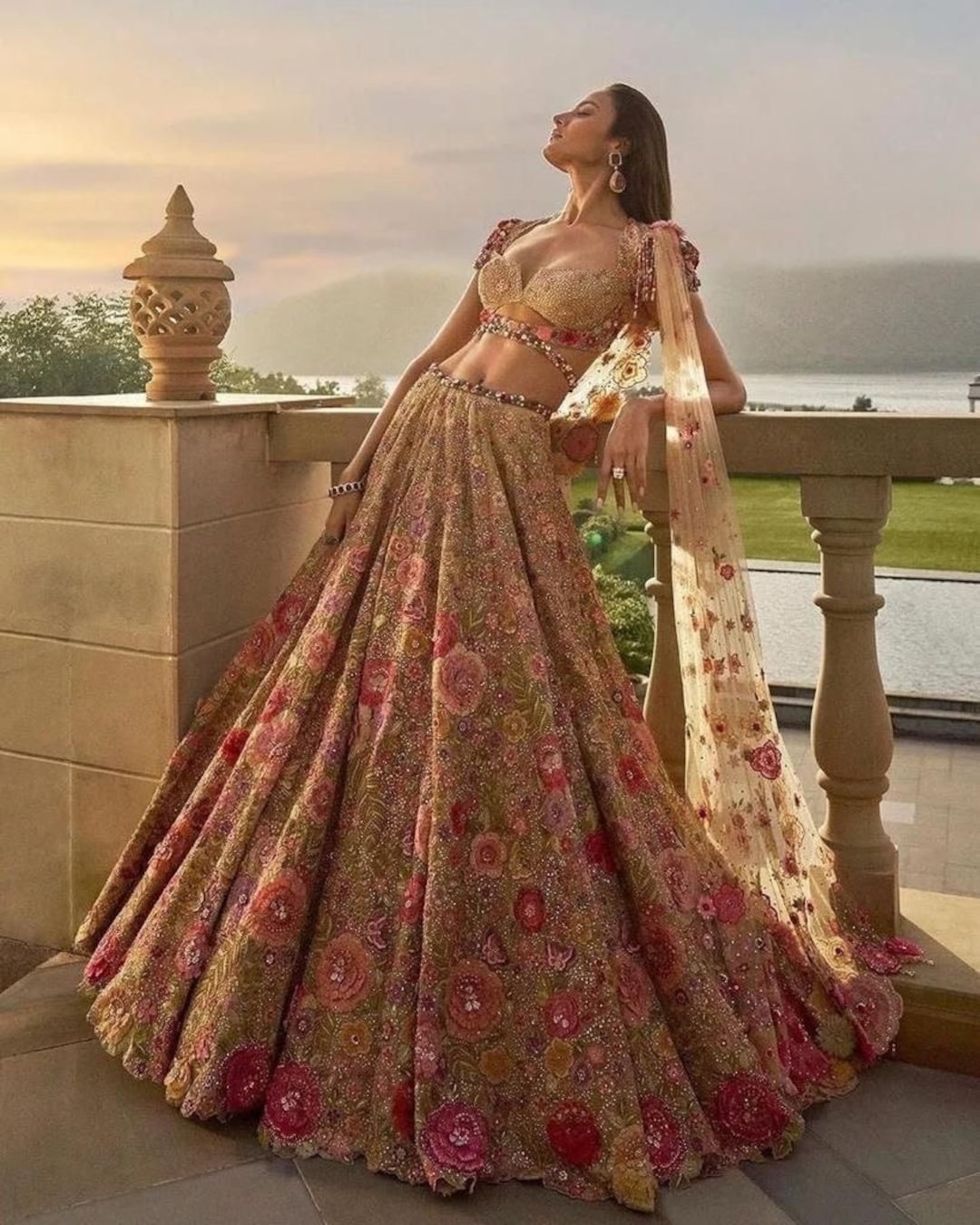 Charming Golden Lehenga Choli for Women With Dupatta, Party Wear Satin ...