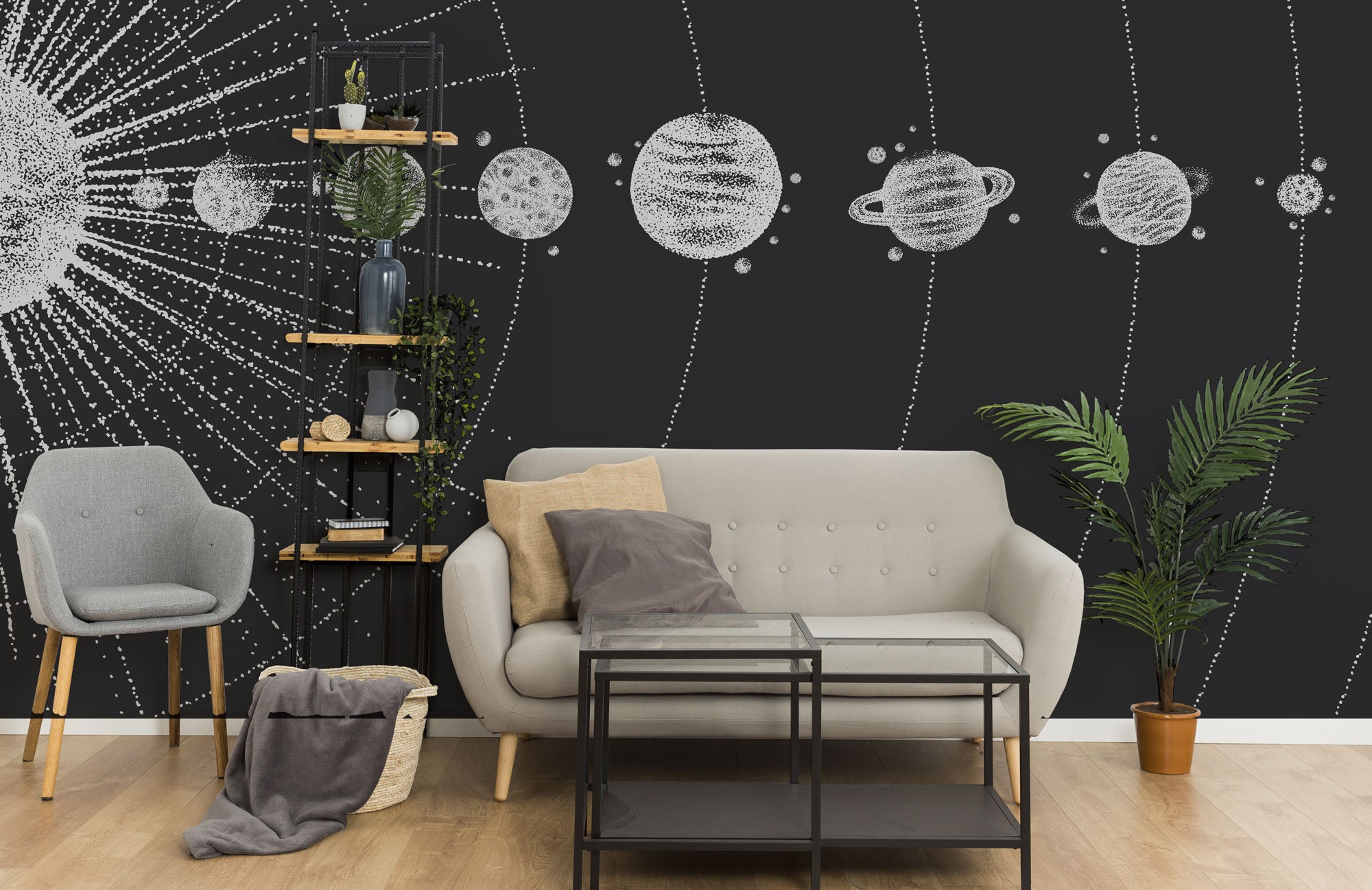 Solar System Removable Vinyl Mural / Peel and Stick Solar | Etsy
