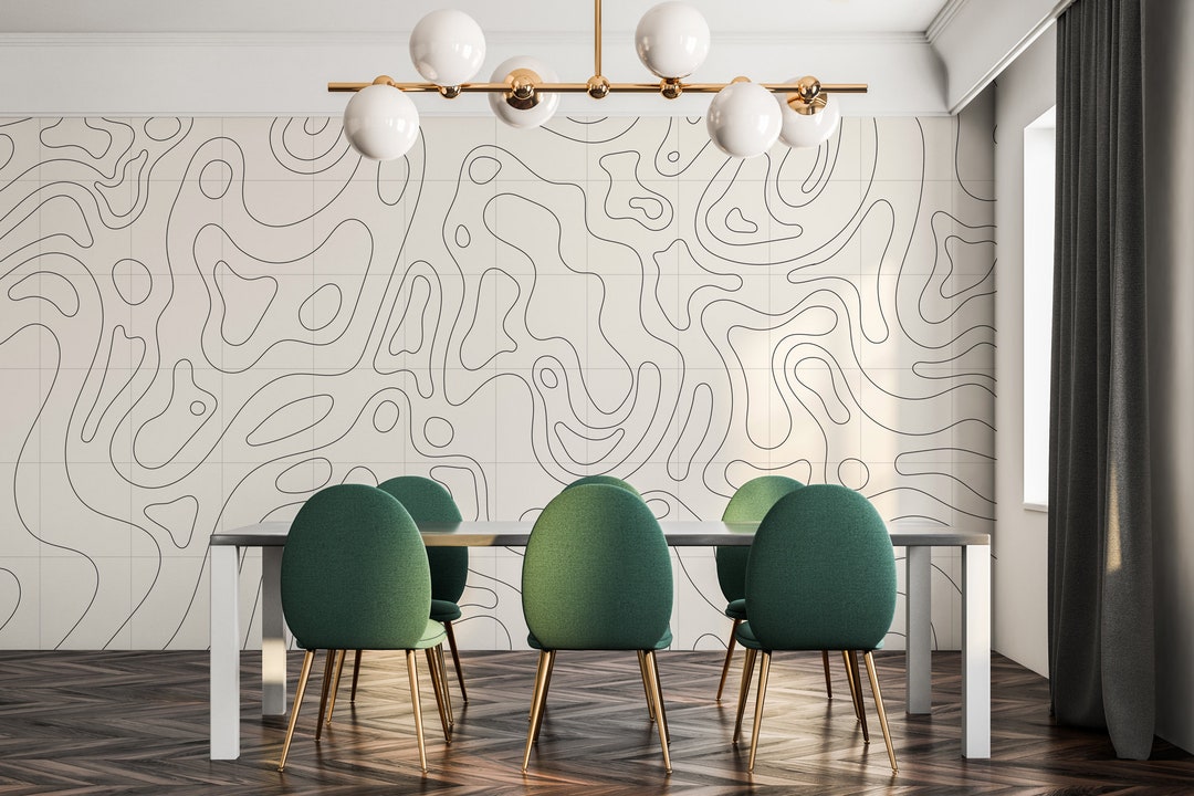 Topography Art Removable Vinyl Mural / Peel and Stick Topography Art ...