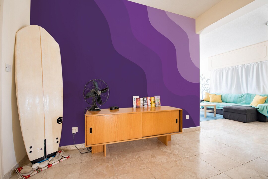 Purple Removable Vinyl Mural / Peel and Stick Gradient Pattern ...