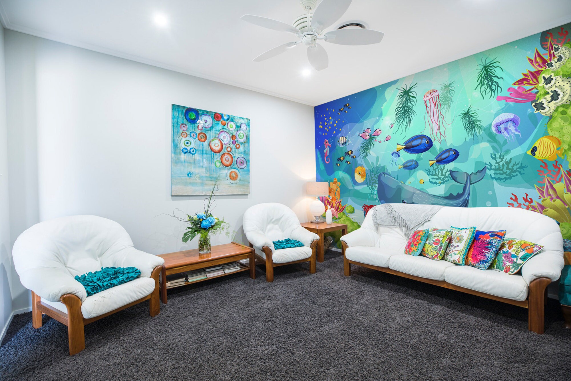 Ocean Animals Removable Vinyl Mural / Peel and Stick Marine | Etsy