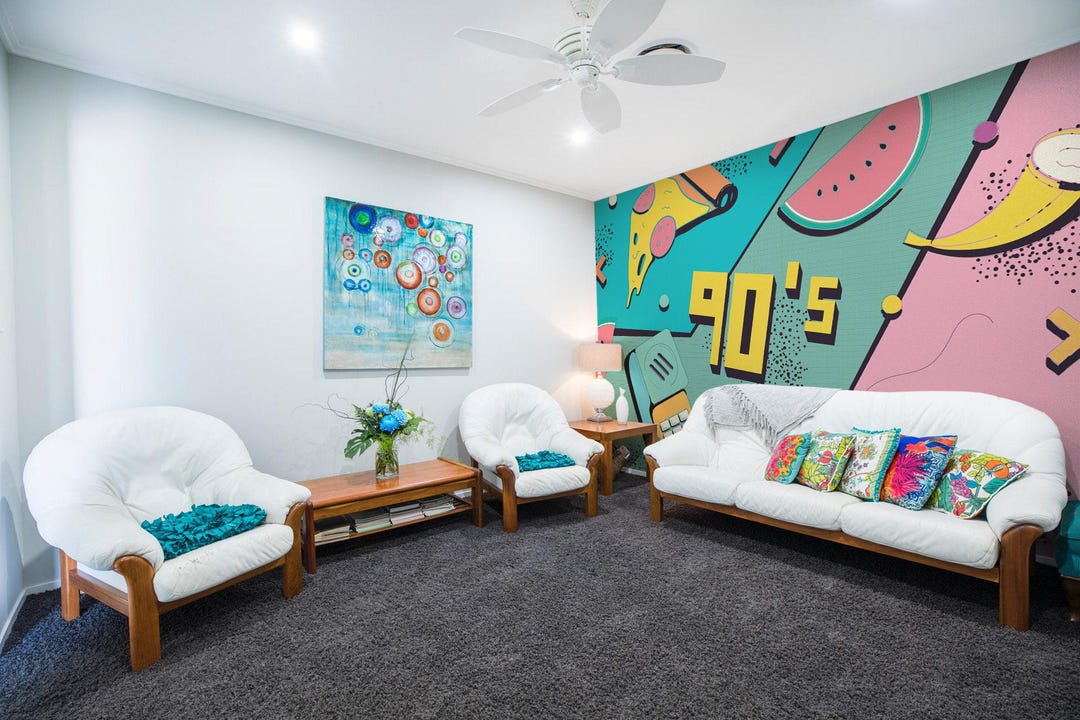 Pop Art Removable Vinyl Mural / Peel and Stick 90s Pattern Wallpaper ...