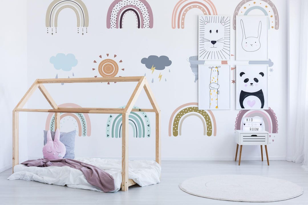 Boho Rainbow Removable Vinyl Mural / Peel and Stick Boho Rainbow ...