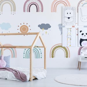 Boho Rainbow Removable Vinyl Mural / Peel and Stick Boho Rainbow ...