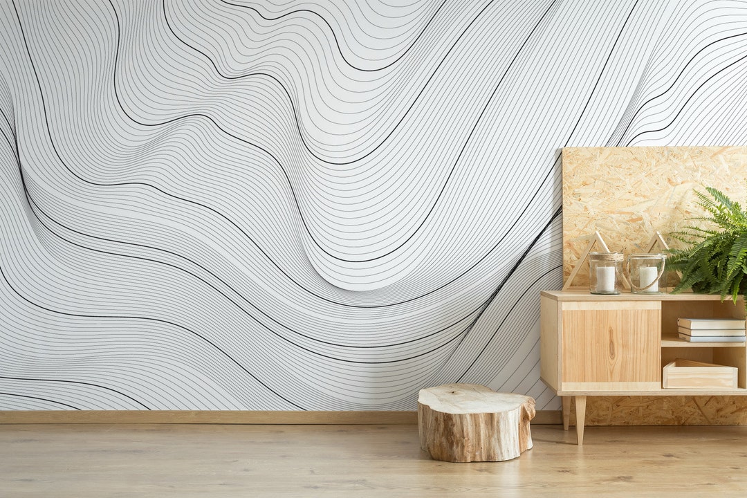 Topography Removable Vinyl Mural / Peel and Stick Mountain Pattern ...