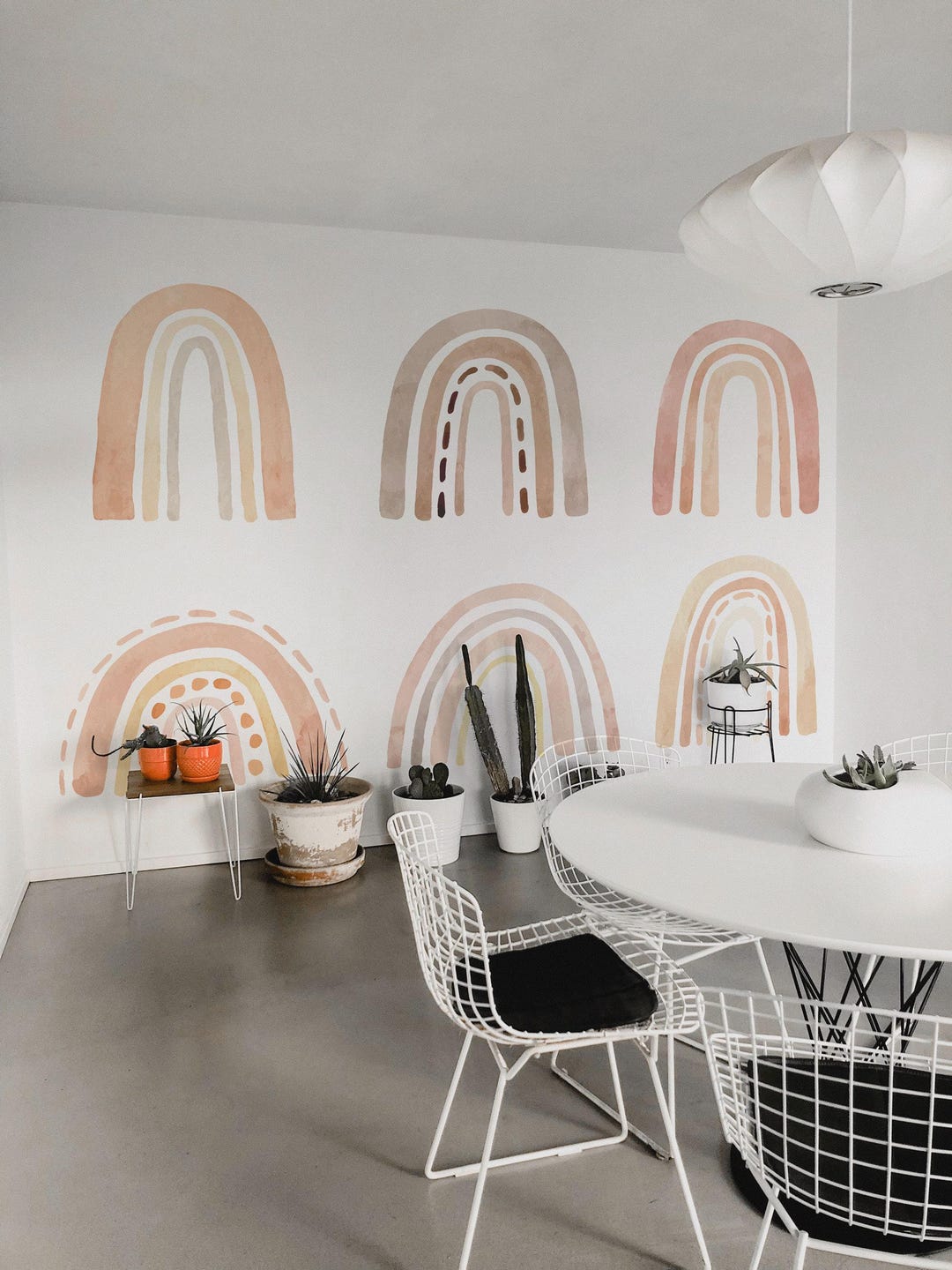 Boho Rainbow Removable Vinyl Mural / Peel and Stick Boho Rainbow ...
