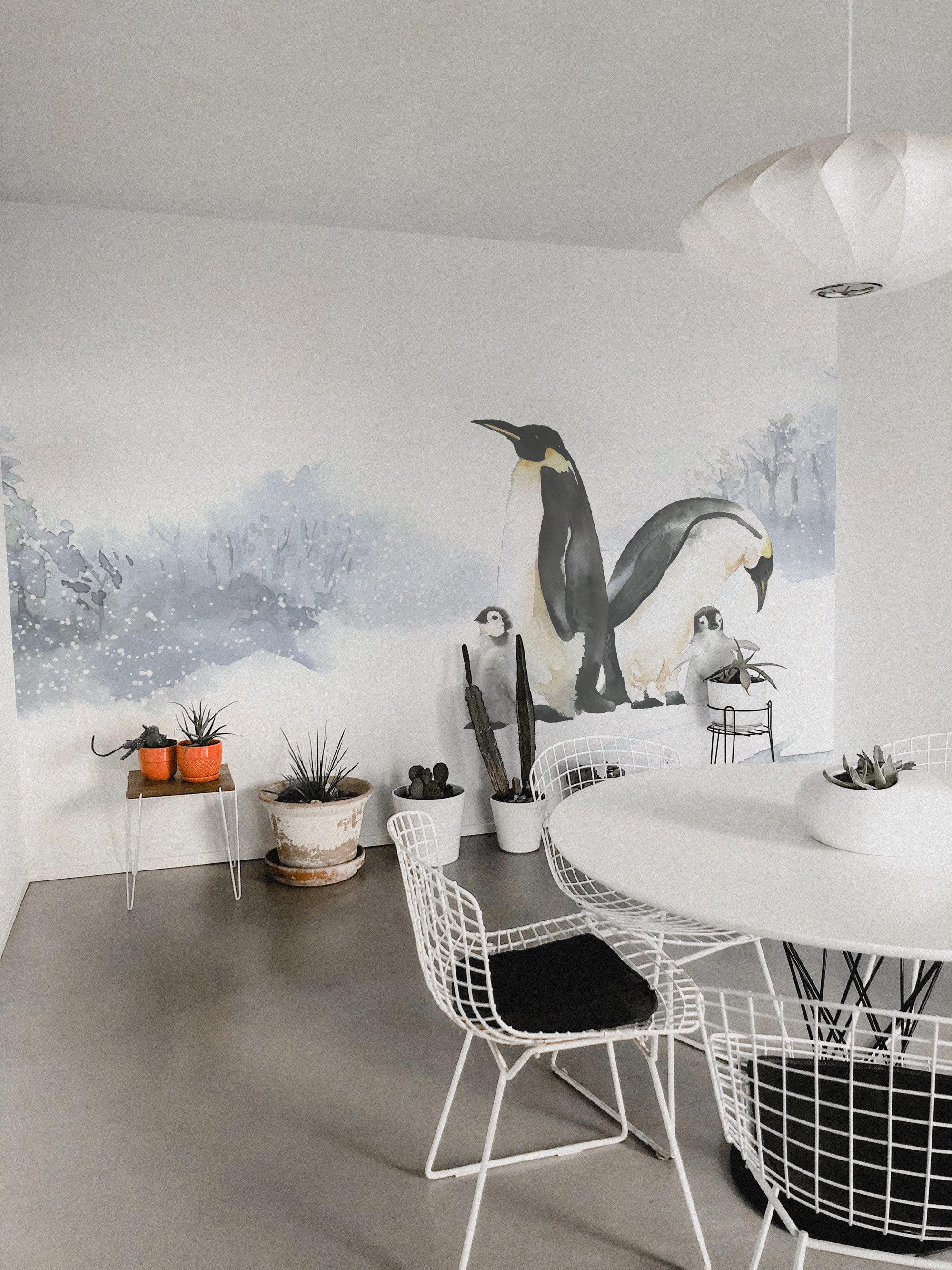 Penguin Family Removable Vinyl Mural / Peel and Stick Penguin Pattern ...