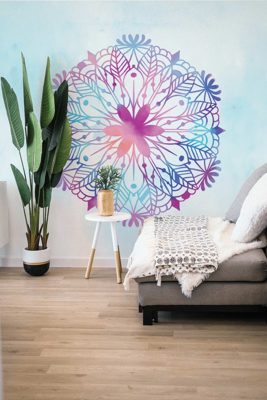 Chakra Removable Vinyl Mural / Peel and Stick Mandala - Etsy