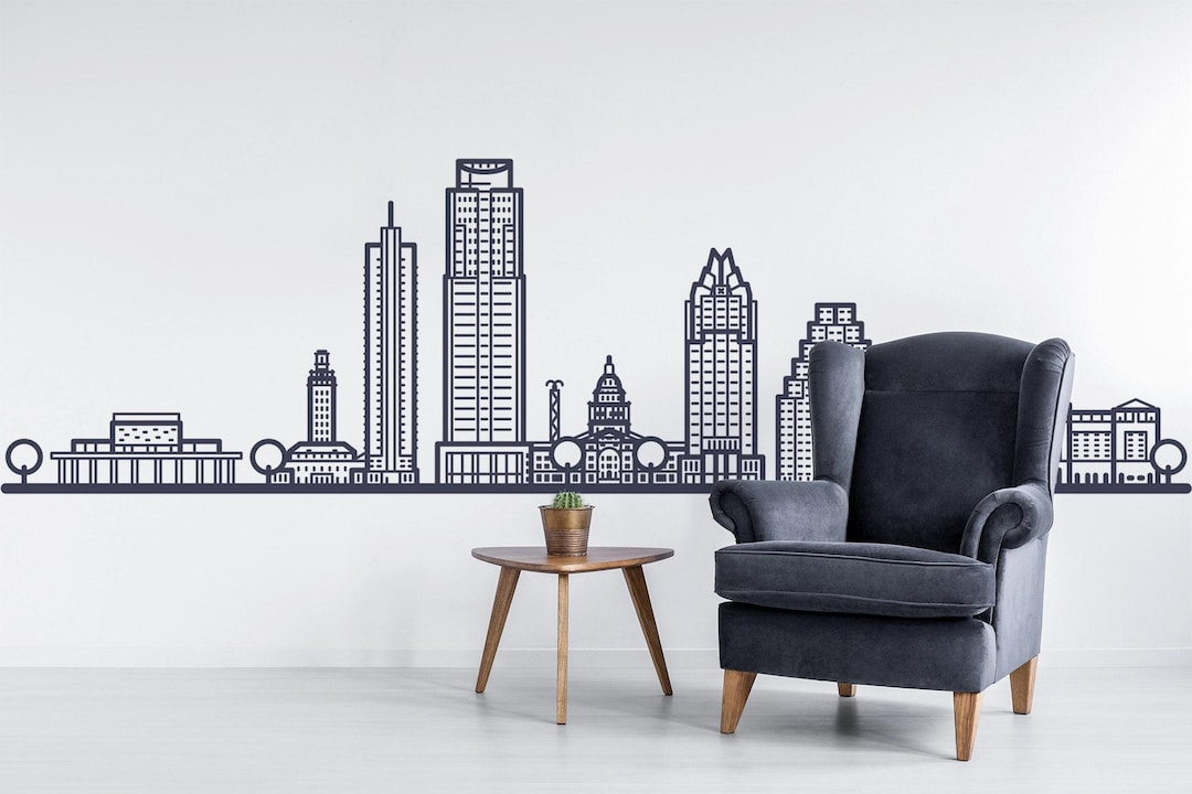 Austin Removable Vinyl Mural / Peel and Stick Texas Pattern Wallpaper ...