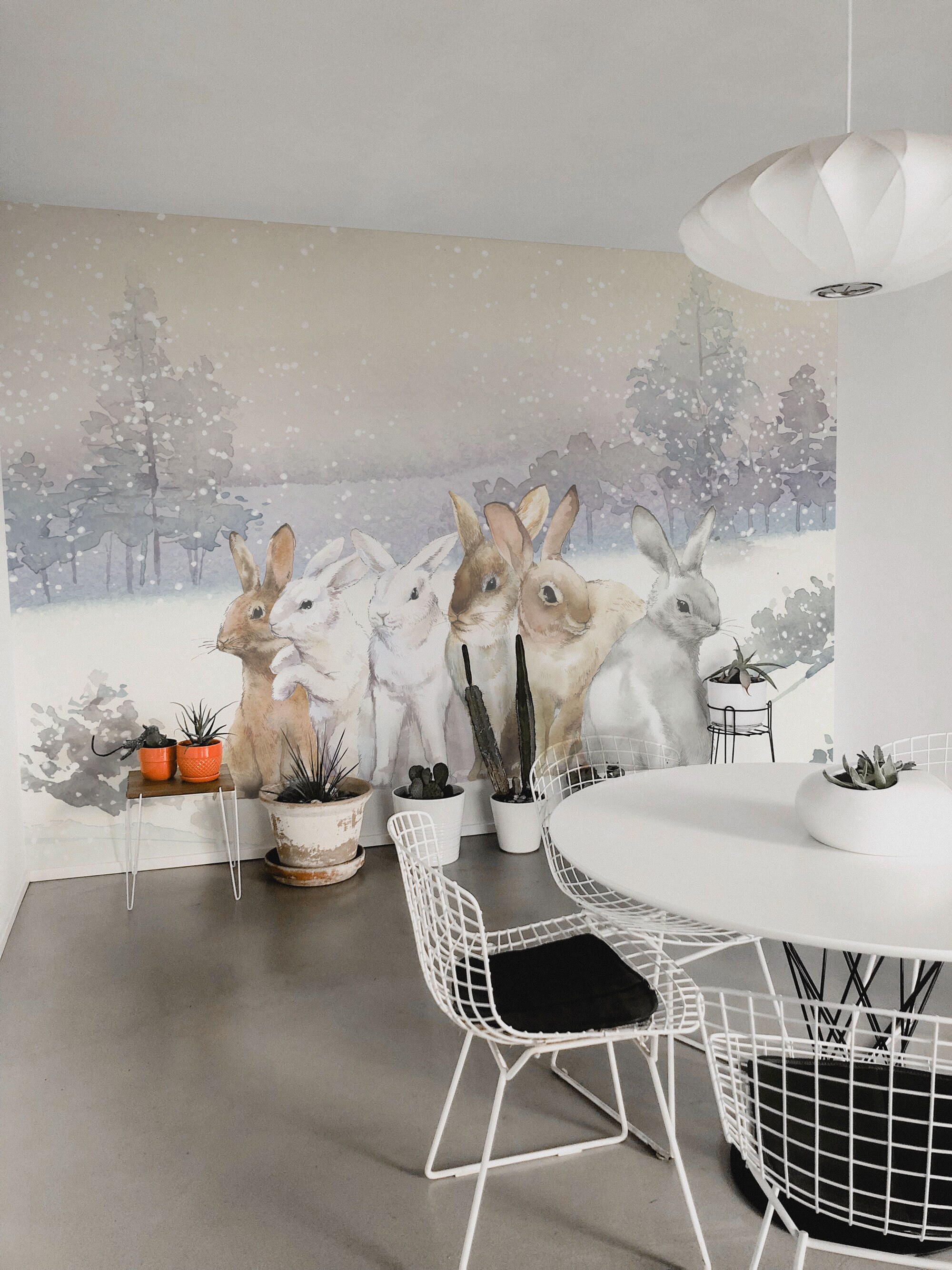Hare Removable Vinyl Mural / Peel and Stick Rabbits Wallpaper - Etsy