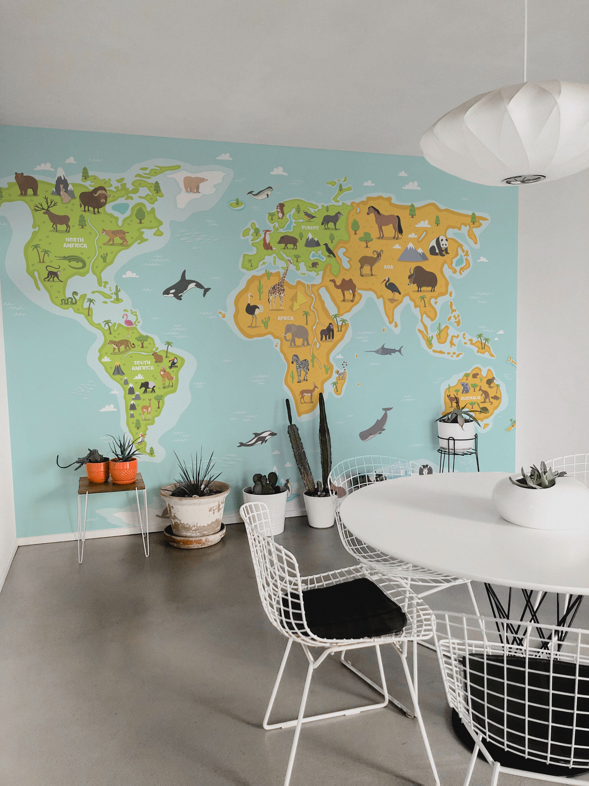World Map Removable Vinyl Mural / Peel and Stick World Map - Etsy