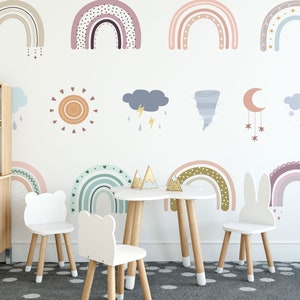 Boho Rainbow Removable Vinyl Mural / Peel and Stick Boho - Etsy