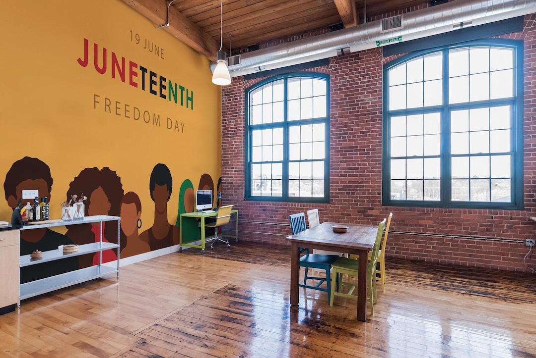 Juneteenth Day Removable Vinyl Mural / Peel and Stick Freedom Pattern ...