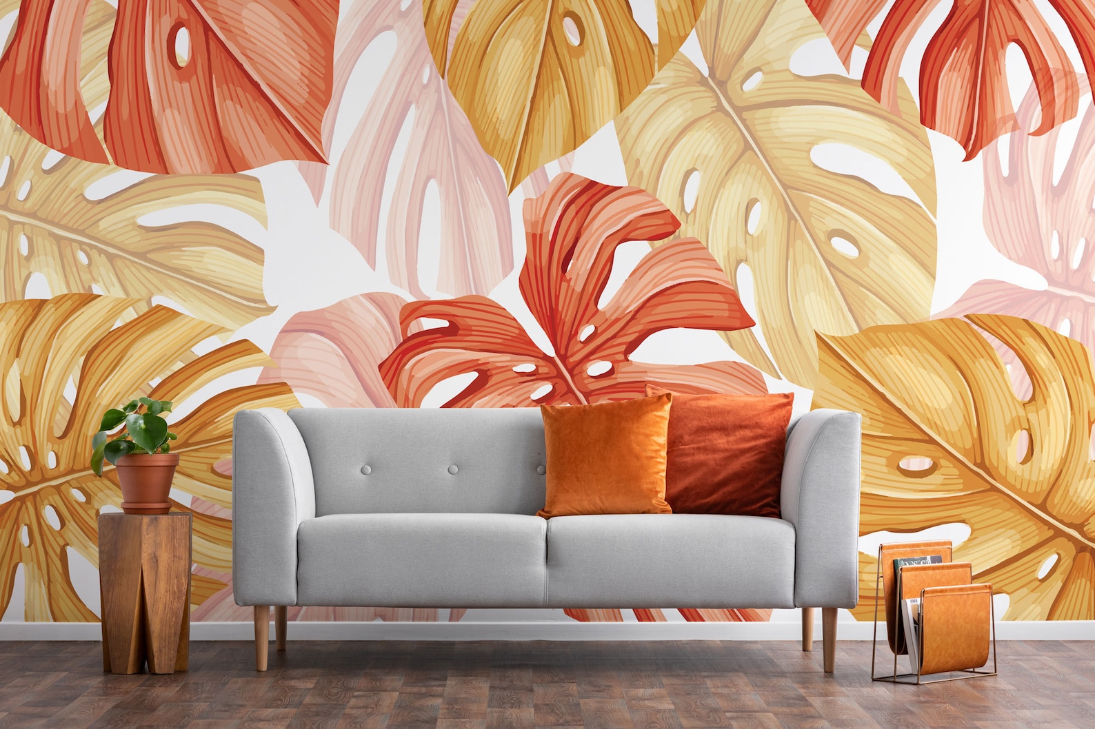 Monstera Removable Vinyl Mural / Peel and Stick Monstera - Etsy