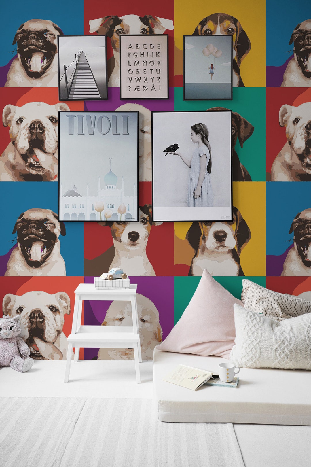 Puppies Removable Vinyl Mural / Peel and Stick Adorable Puppies ...