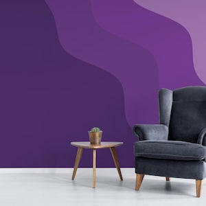 Purple Removable Vinyl Mural / Peel and Stick Gradient Pattern ...