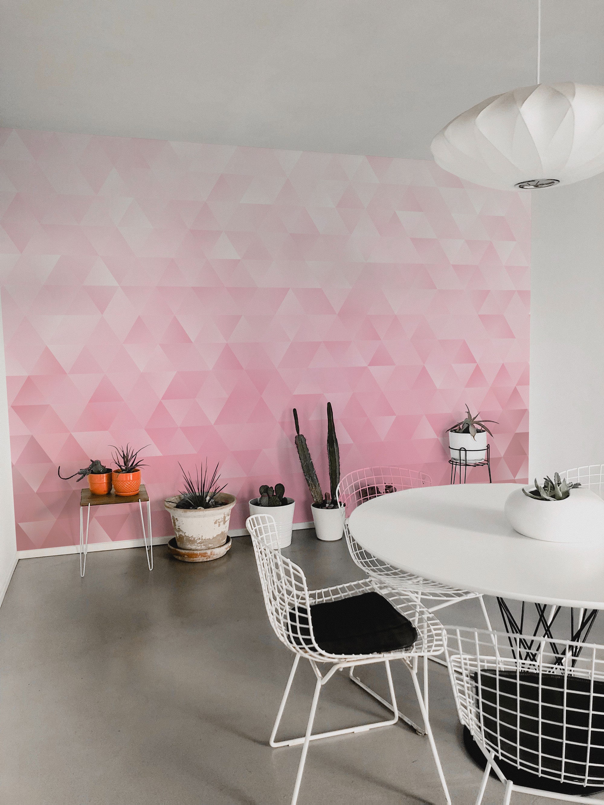 Pink Ombre Triangles Removable Vinyl Mural / Peel and Stick - Etsy